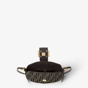 Fendi Croissant Bag Ff Zucca Jacquard And Leather Bag